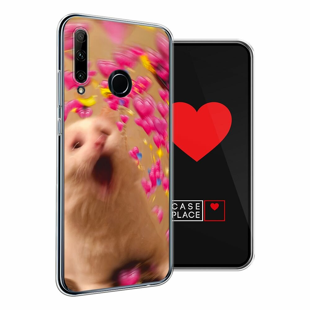 Чехол на Honor 10i/20 Lite 2019/20e/Huawei P Smart Plus 2019 / Хонор 10i с принтом "Любвеобильный котик - 14 февраля" — фото 1