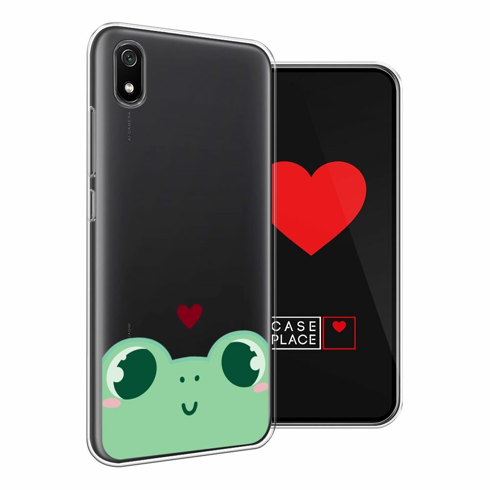 Чехол на Xiaomi Redmi 7A / Сяоми Редми 7А с принтом "Влюблённая лягушка - 14 февраля", прозрачный — фото 1
