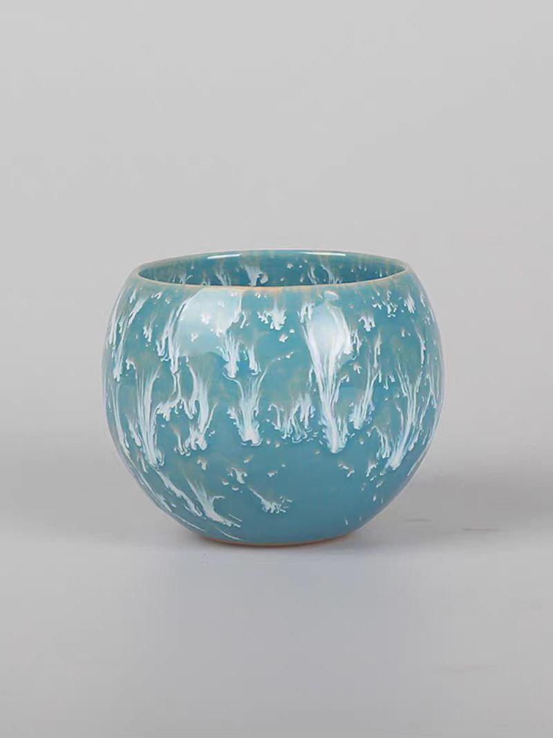 Набор пиал, для чая, 130мл, 5 штук, фарфор, глазурь, цвет зелено-Голубой-одноместный