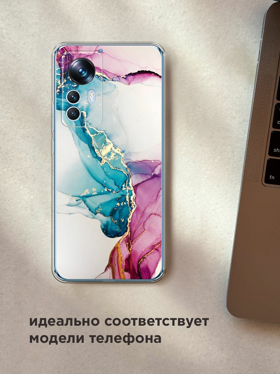 Чехол на Xiaomi 12T/12T Pro / Сяоми 12T/12T Про с принтом "Розовые разводы рисунок" — фото 1