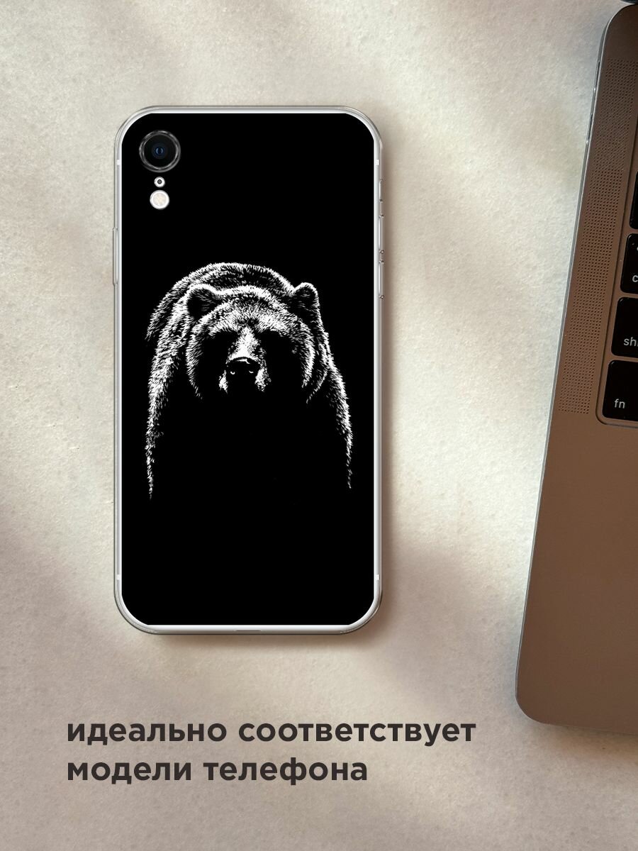 Чехол на Apple iPhone XR / Айфон XR с принтом "Медведь в ночи" — фото 1