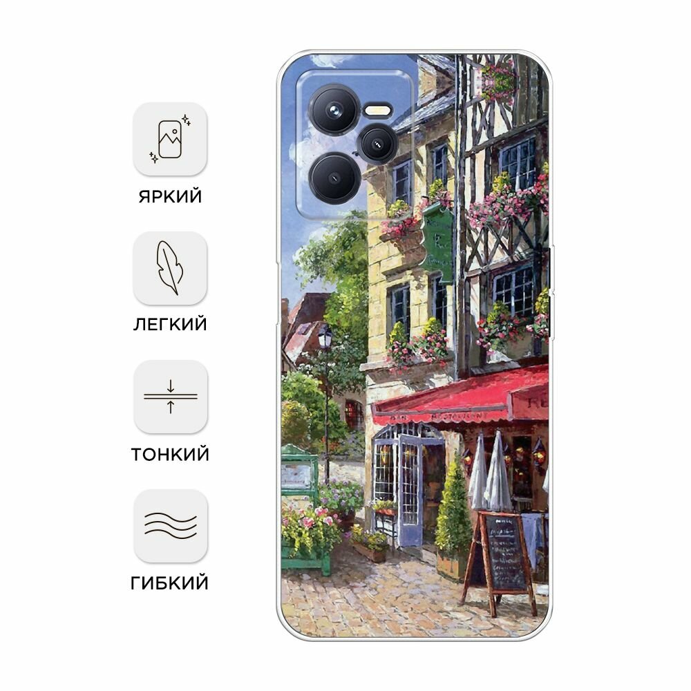 Силиконовый чехол на Realme C35 / Реалми C35 с принтом "Старая улица" — фото 1
