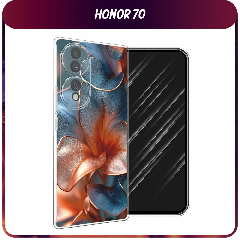 Силиконовый чехол на Honor 70 / Хонор 70 с принтом "Жемчужные цветы"