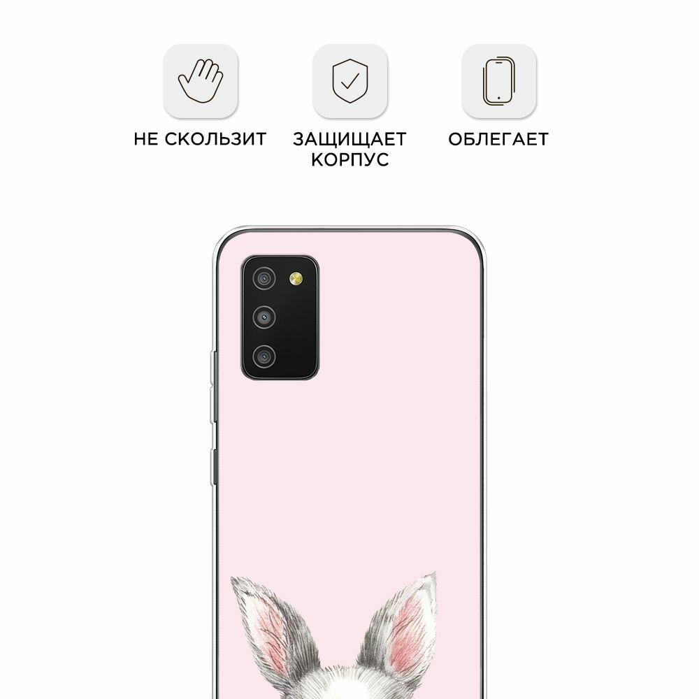 Чехол на Samsung Galaxy A02s / Самсунг Галакси A02s с принтом "Карандашный кролик 1 - 8 марта" — фото 1