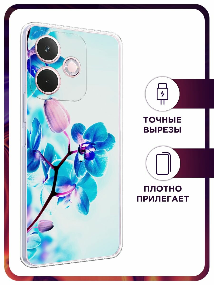 Чехол на Oppo A5 Pro / Оппо А5 Про с принтом "Голубая орхидея" — фото 1
