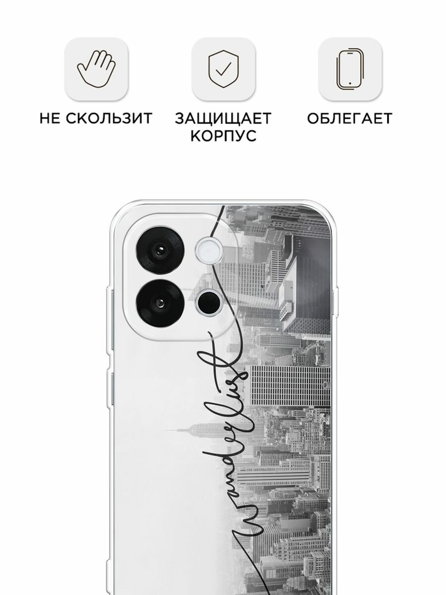 Силиконовый чехол на OnePlus 13T / Ван Плас 13Т с принтом "Черно город" — фото 1