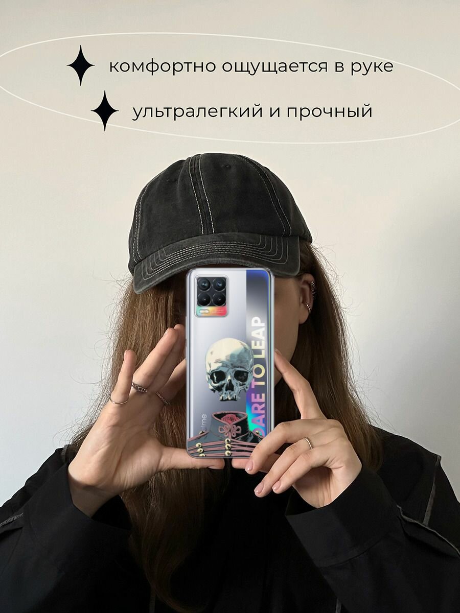 Чехол на Realme 8/8 Pro / Реалми 8/8 Про с принтом "Гусар", прозрачный — фото 1