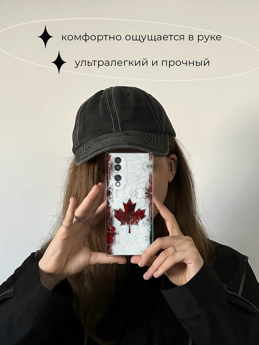 Силиконовый чехол на Honor 70 / Хонор 70 с принтом "Канада" — фото 1