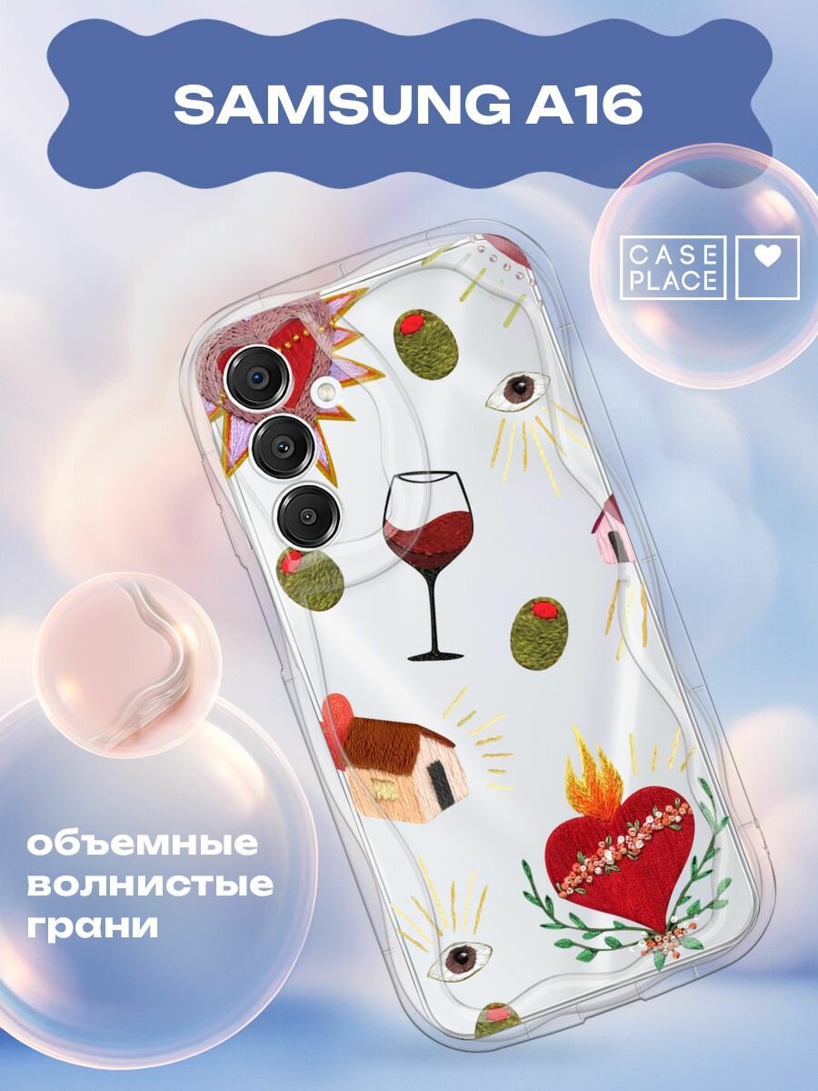 Чехол на Samsung Galaxy A16 / Самсунг А16 с принтом "Ниточный коллаж"