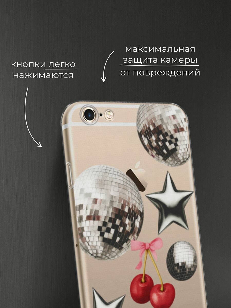 Чехол на Apple iPhone 6 Plus/6S Plus / Айфон 6 Плюс/Айфон 6С Плюс с принтом "Стильная подборка", прозрачный — фото 1