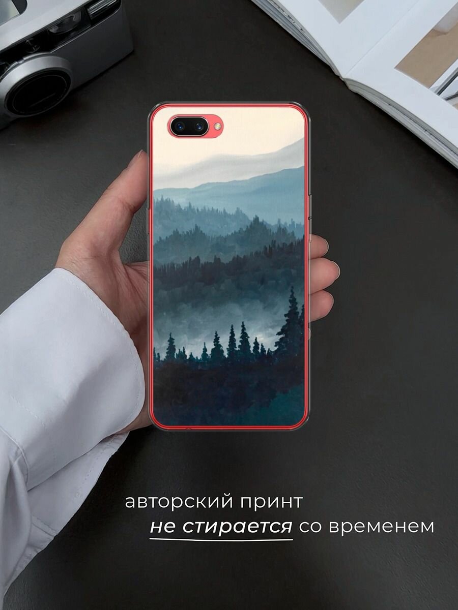 Силиконовый чехол на Oppo A3s / Oppo A3s с принтом "Туманные горы" — фото 1