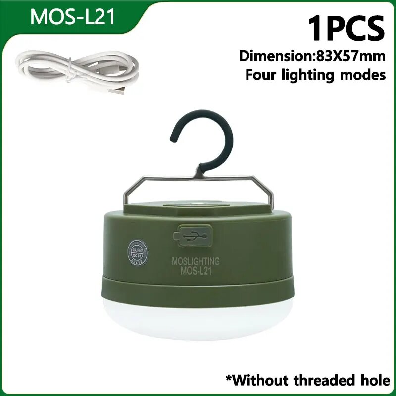 MOSLIGHTING Мини-фонарь для кемпинга 4 режима Зеленый, MOS-L21-G