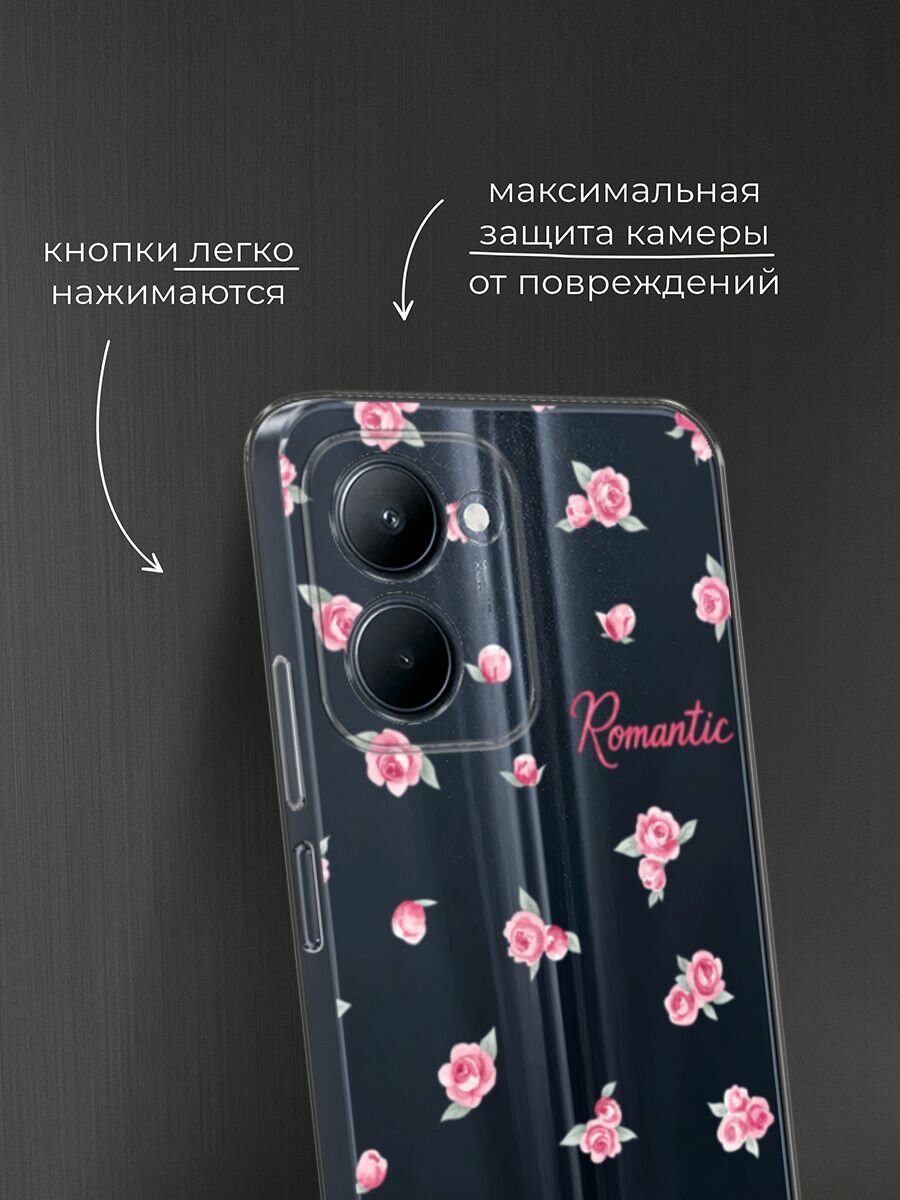 Чехол на Realme C33 / Реалми С33 с принтом "Romantic 2", прозрачный — фото 1