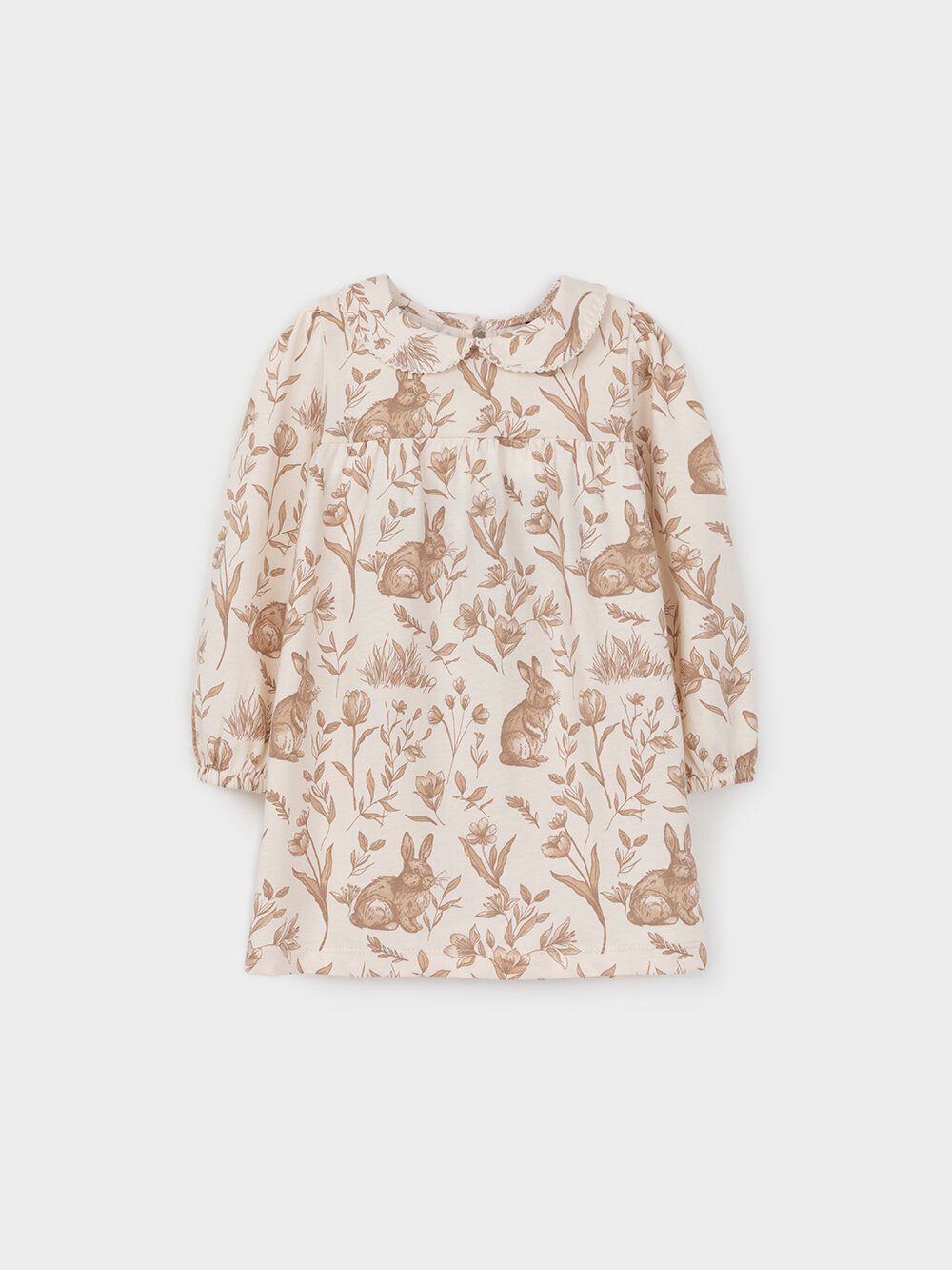 Платье КР 5834/айвори,зайчики и цветы к571