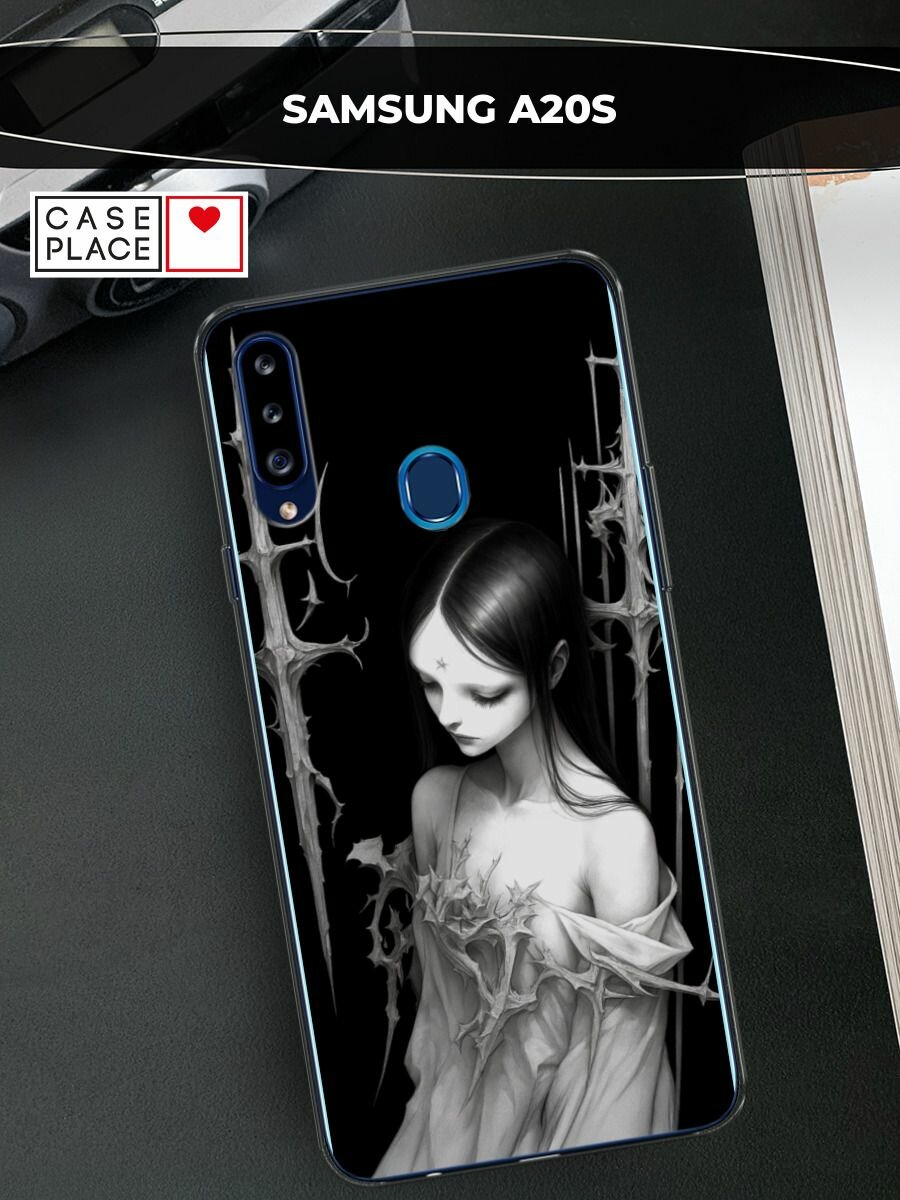 Чехол на Samsung Galaxy A20s / Самсунг Галакси A20s с принтом "Грустная готическая девушка"