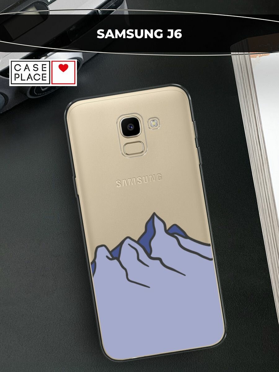 Чехол на Samsung Galaxy J6 2018 / Самсунг Галакси Джей 6 2018 с принтом "Гора", прозрачный