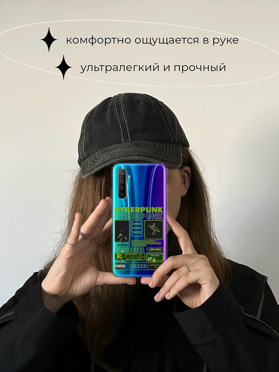 Чехол на Realme XT / Реалми XT с принтом "Cyberpunk", прозрачный — фото 1
