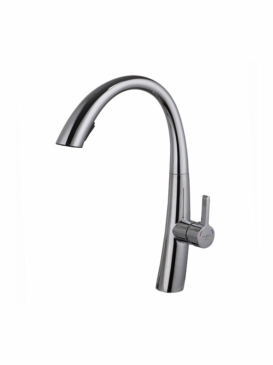 Melodia Della Vita Смеситель кухня MELODIA Perfetto из нерж. стали с вытяжным изливом картридж д.35мм хром MDV30207