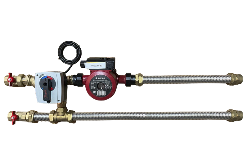 Смесительный узел теплоснабжения WAER с гибкими подводками MIX(D) 80-16.0