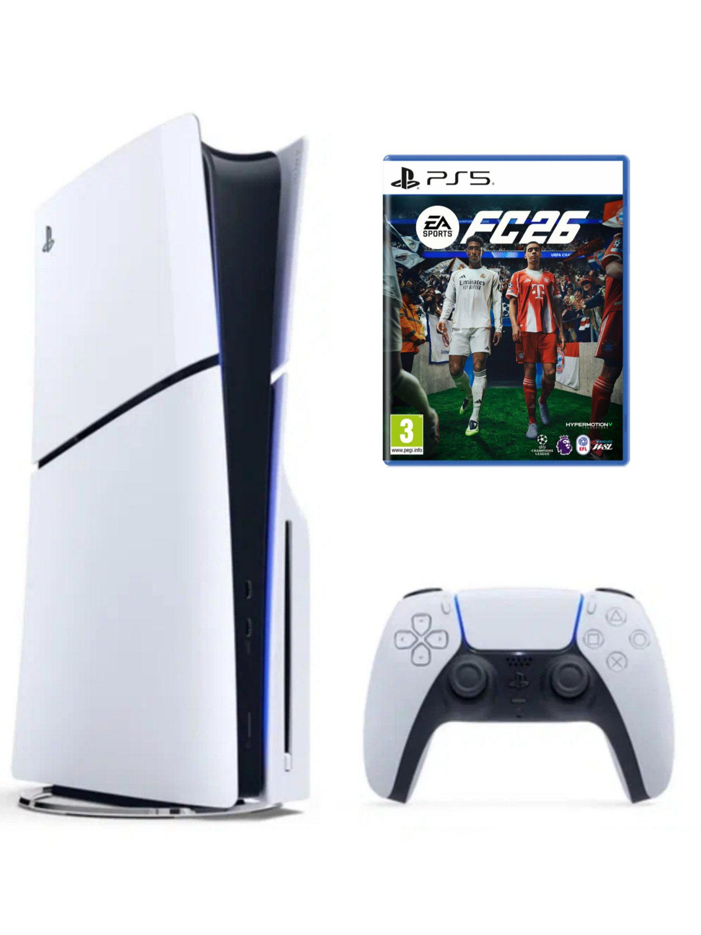 Игровая приставка Sony PlayStation 5 Slim, с дисководом, 1000 ГБ SSD, игра Fifa 26