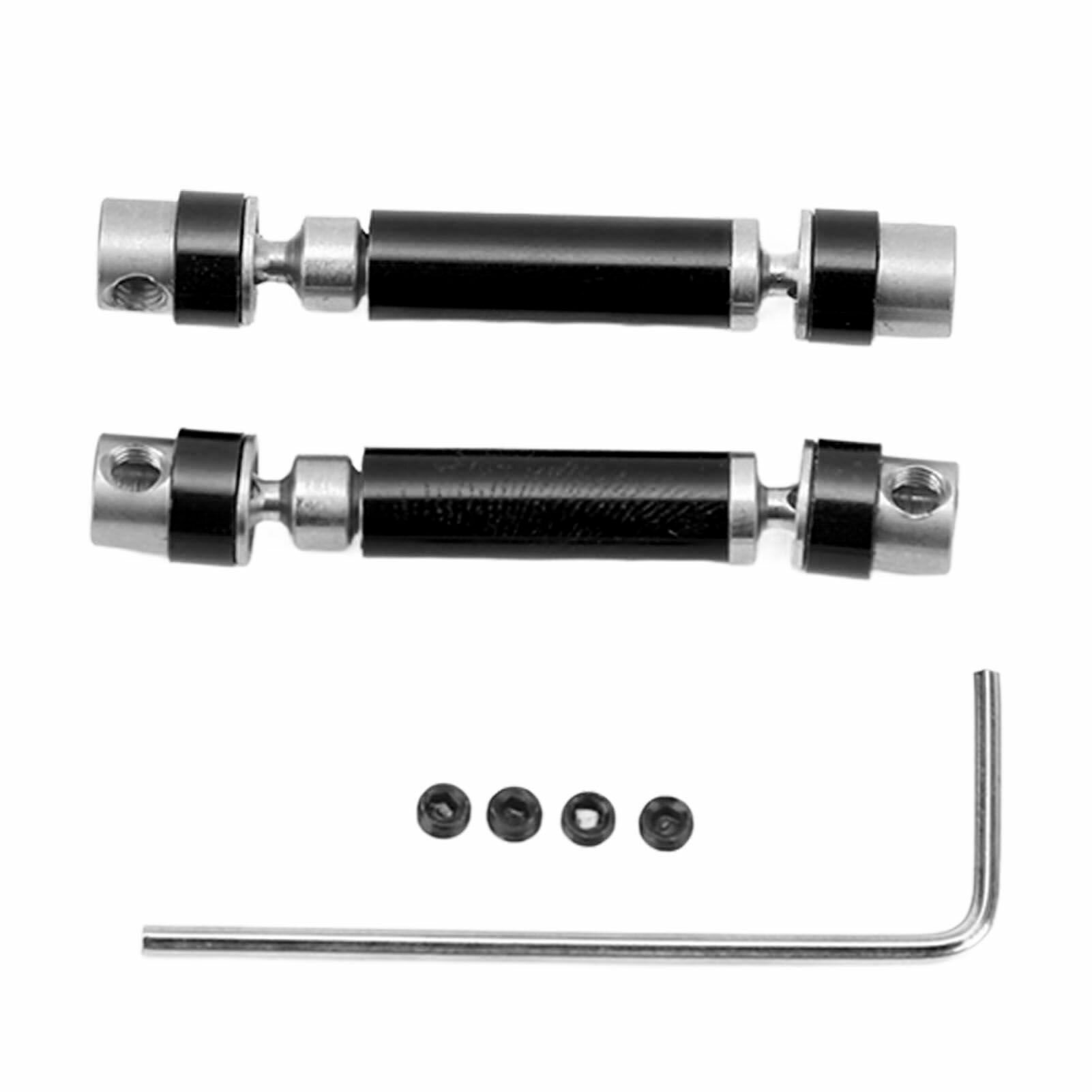 2 шт. передний и задний центральный приводной вал из алюминиевого сплава, износостойкий, нержавеющий трансмиссионный вал для FMS 1/24 FCX24, черный