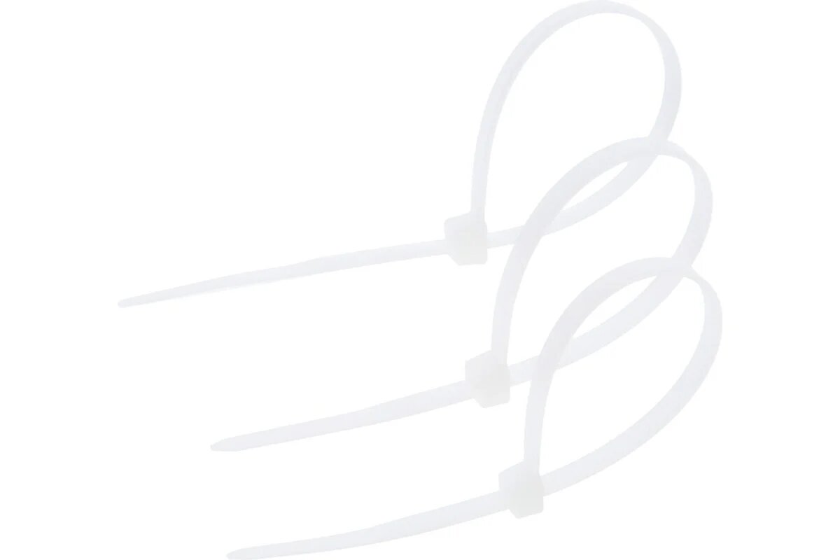 Тундра krep нейлоновый хомут для стяжки 3.6x150 мм белый пластиковый набор 100 шт