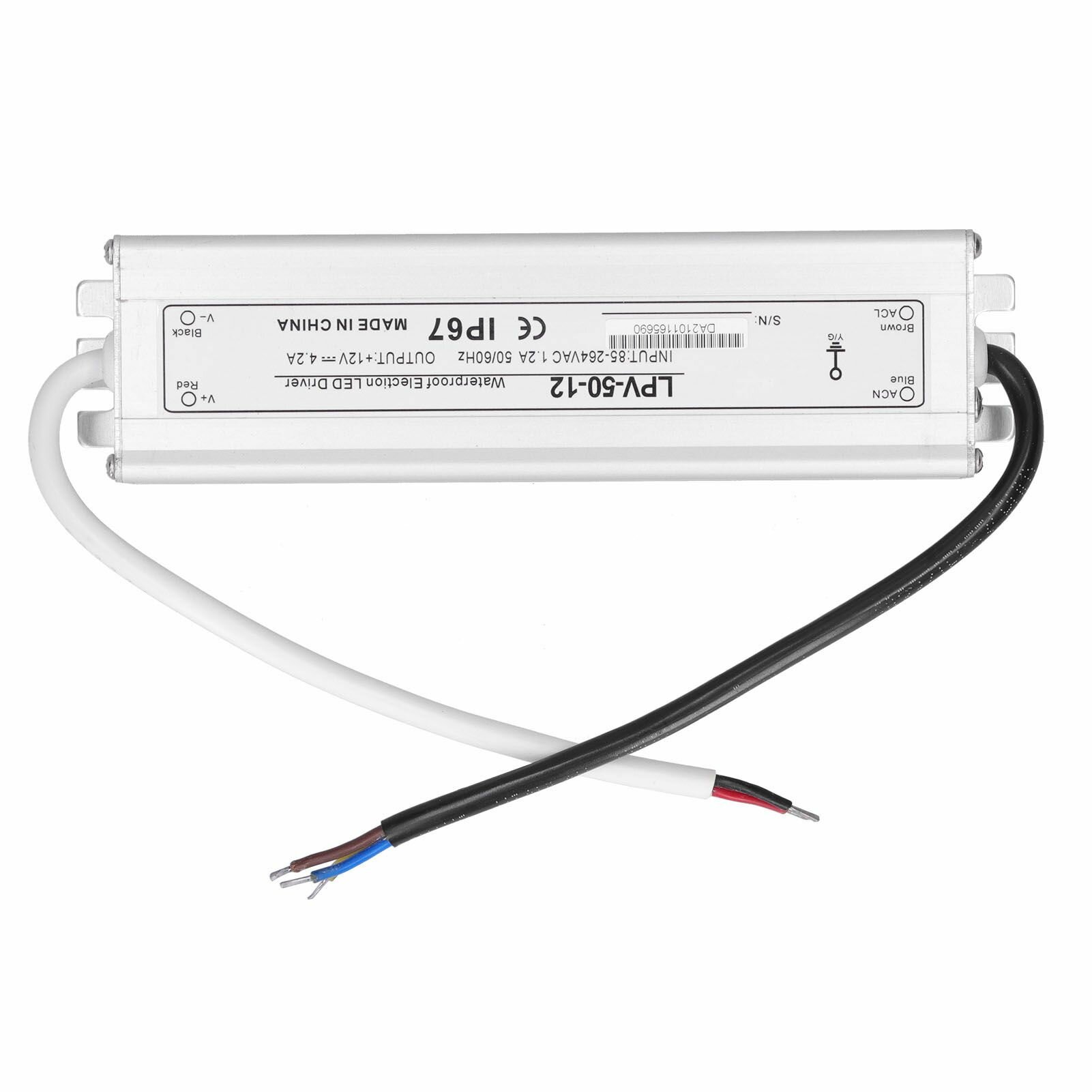 Электронный светодиодный драйвер BERM, водонепроницаемый адаптер питания, 50 Вт, трансформатор LPV 50 12, 12 В постоянного тока