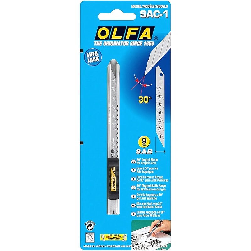 Нож OLFA OL-SAC-1, 9мм, 1шт