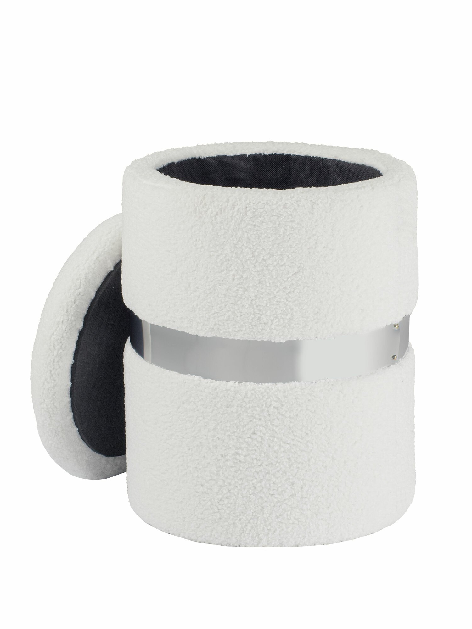 Пуф круглый Отис белых мех HUSH 000