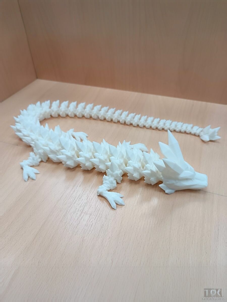 Фигурка Дракон, 3D печать, материал пластик, цвет белый, 1 шт.