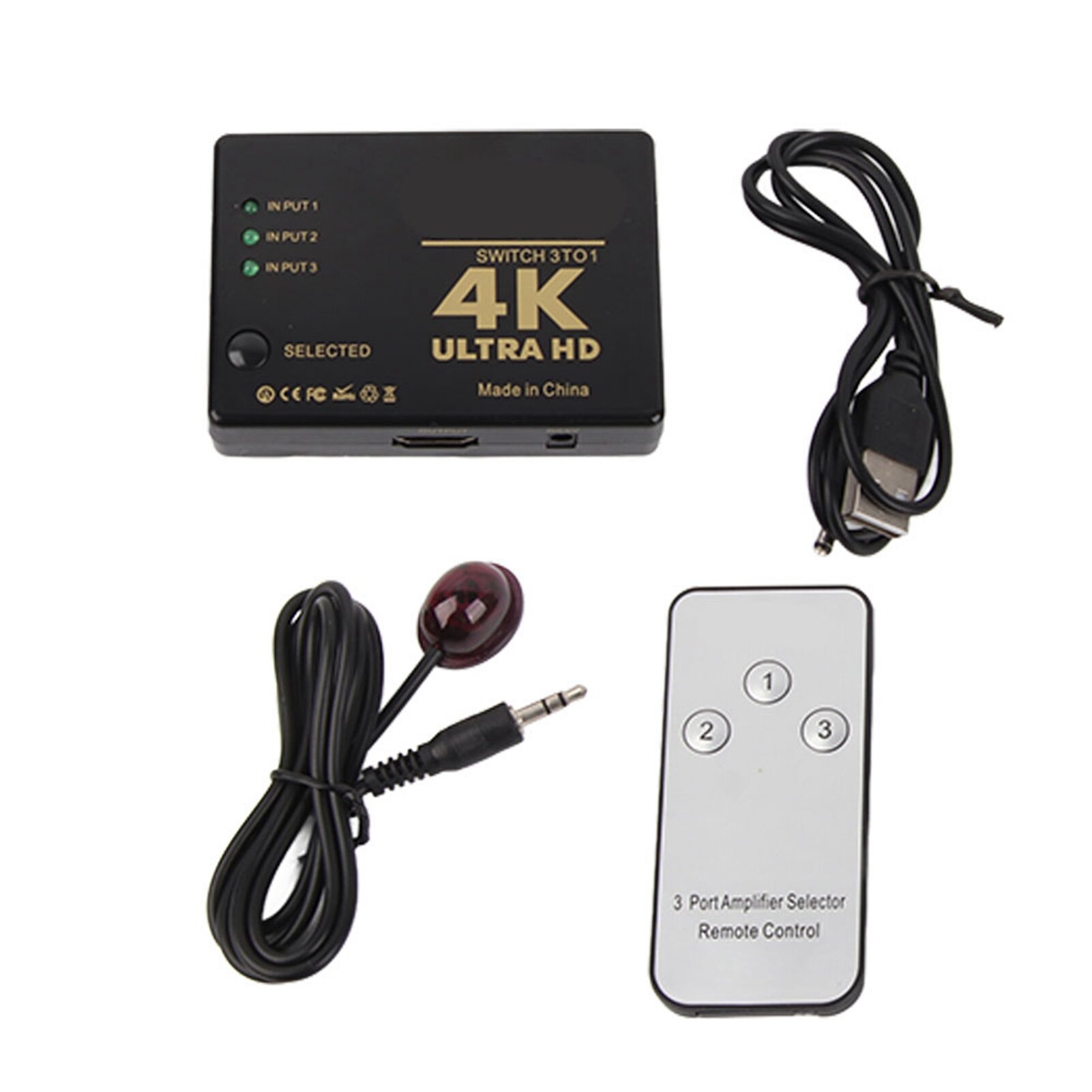 4K Ultra HD 1080p 3 Port HDMI -переключатель Selector Splitter Hub с пультом дистанционного управления