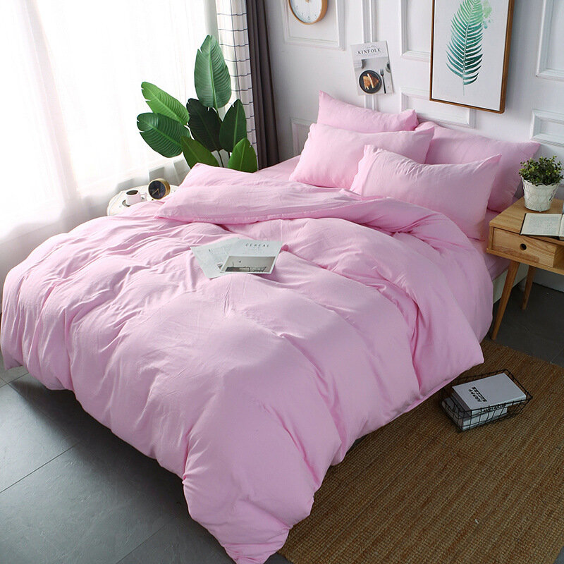 [Односпальный пододеяльник] Однотонный пододеяльник из стираного хлопка (односпальный), двуспальный/односпальный,110*150cm