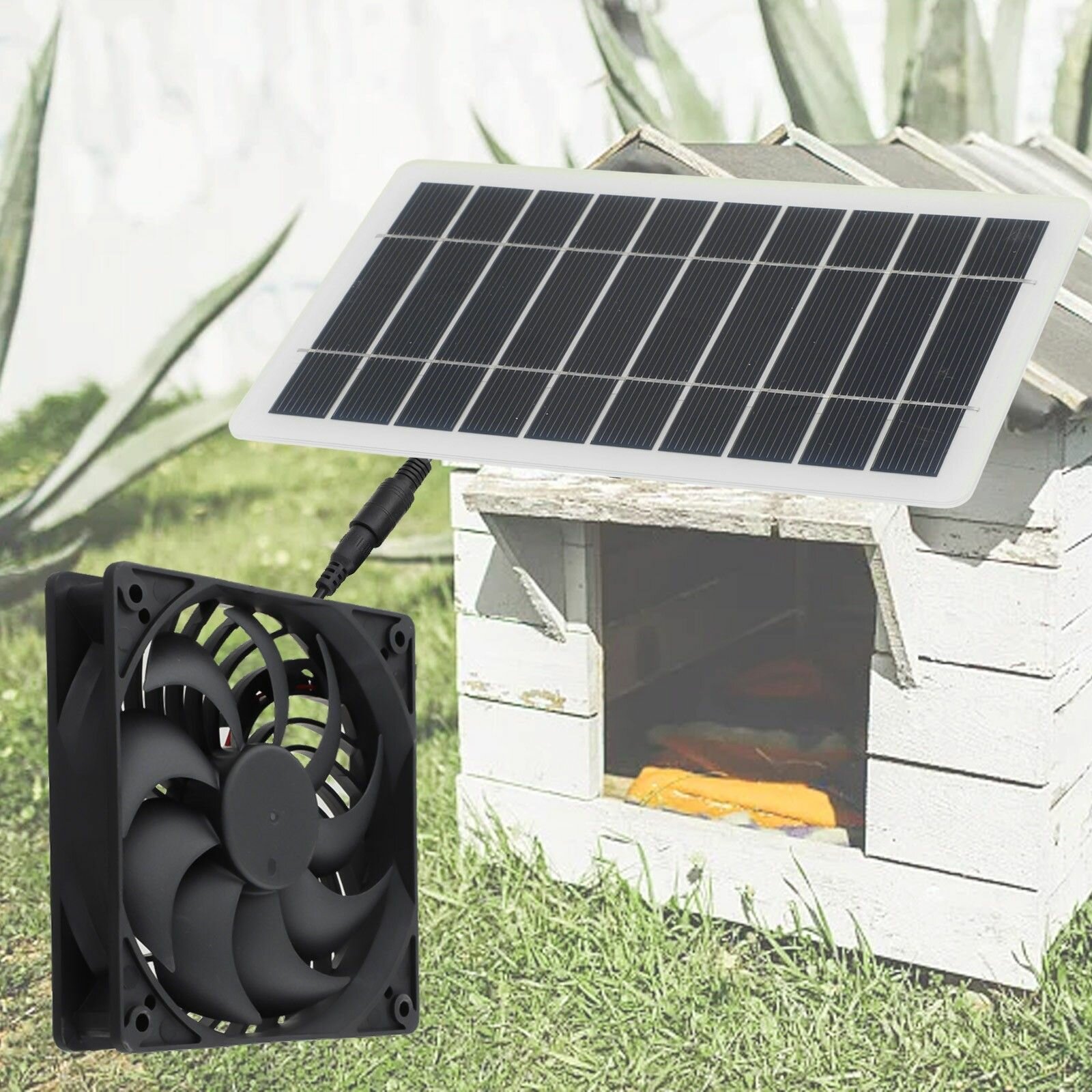 Солнечная панель с Вытяжным Вентилятором DC 6V 2W Вентилятор На Солнечной Энергии Для Домашних Животных для Гнезда и Курицы