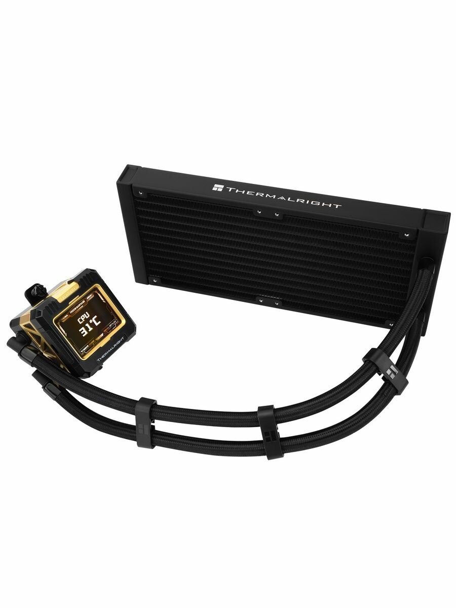 Система жидкостного (водяного) охлаждение для процессора Thermalright Frozen Warframe 240 черная с дисплеем без вентиляторов