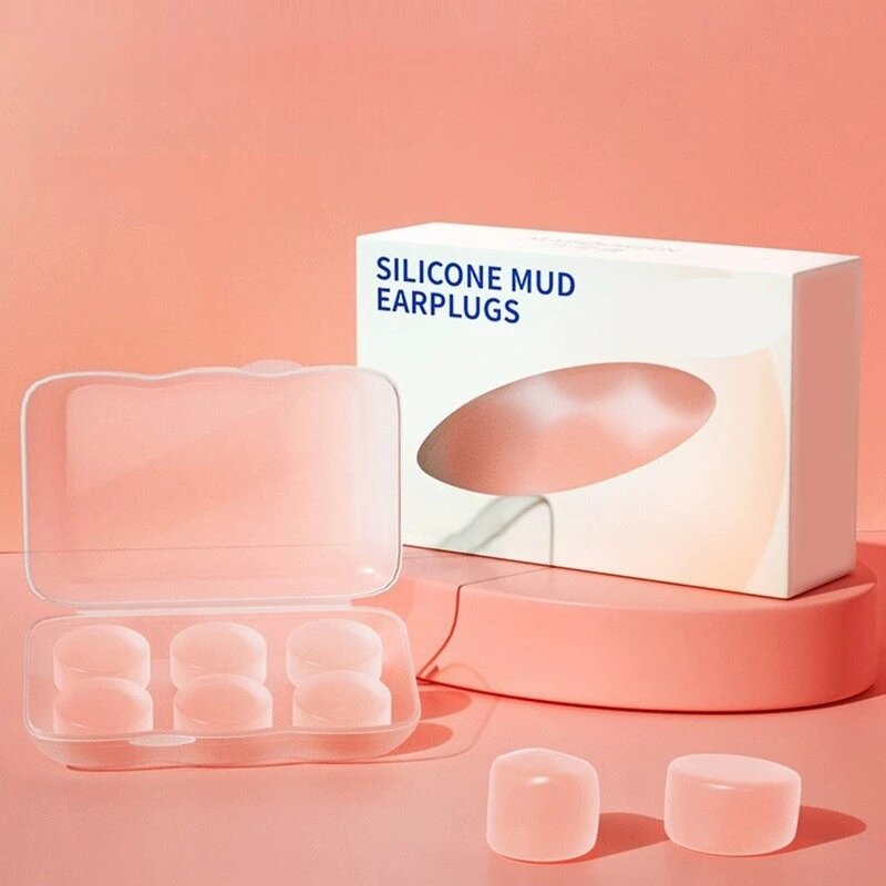 Восковые беруши для сна, 6 шт. Розовый, Pink 6pcs