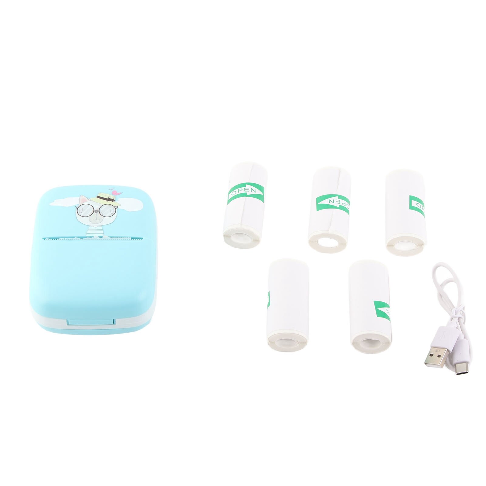 Карманный термопринтер Mini, Bluetooth, без чернил, для телефона, синий