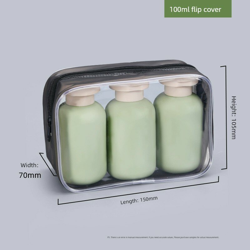 Набор дорожных многоразовых флаконов для туалетных принадлежностей: шампунь, гель для душа, очищающее средство для