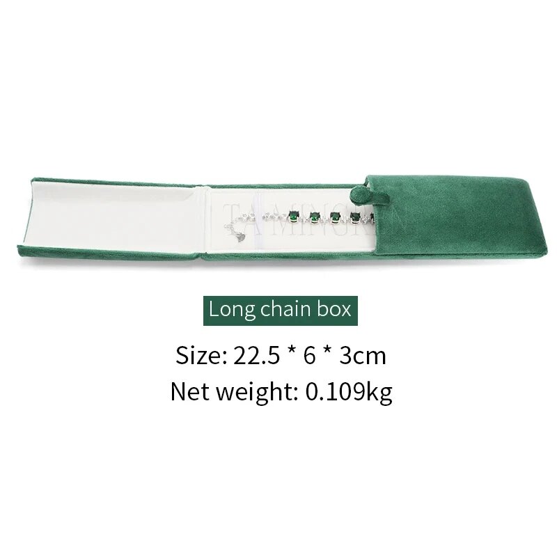 Бархатная шкатулка для украшений Изумрудный, blue, long chain box