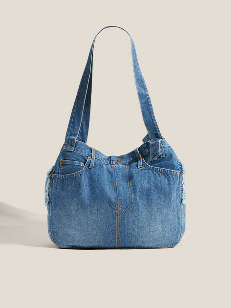 Сумка шоппер Maison David BAG-1, фактура гладкая, светло-синий