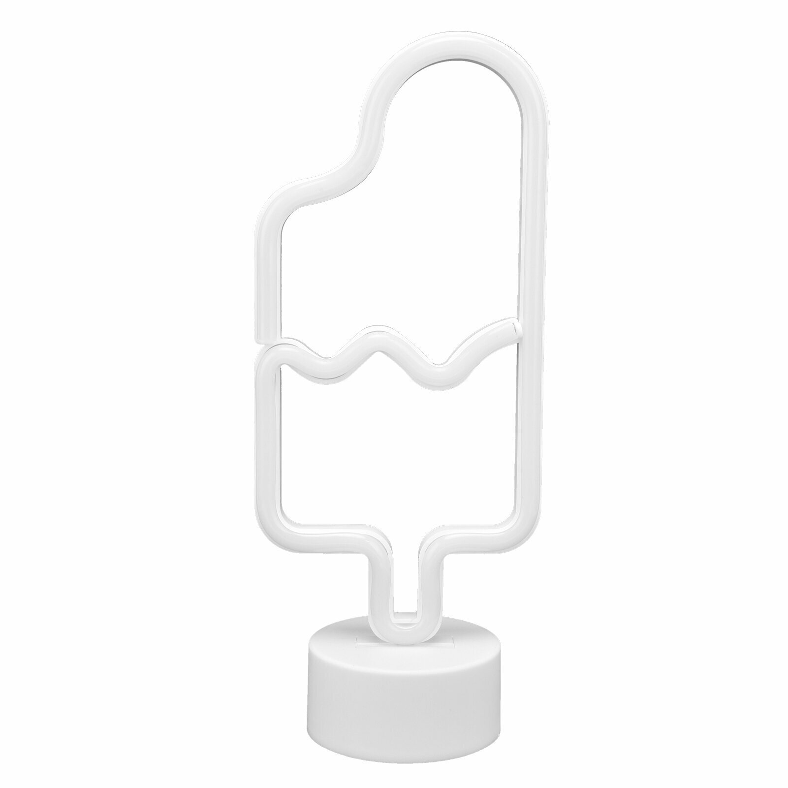 Неоновый настольный LED-светильник с подставкой, форма мороженого, ABS и силикон, для дома