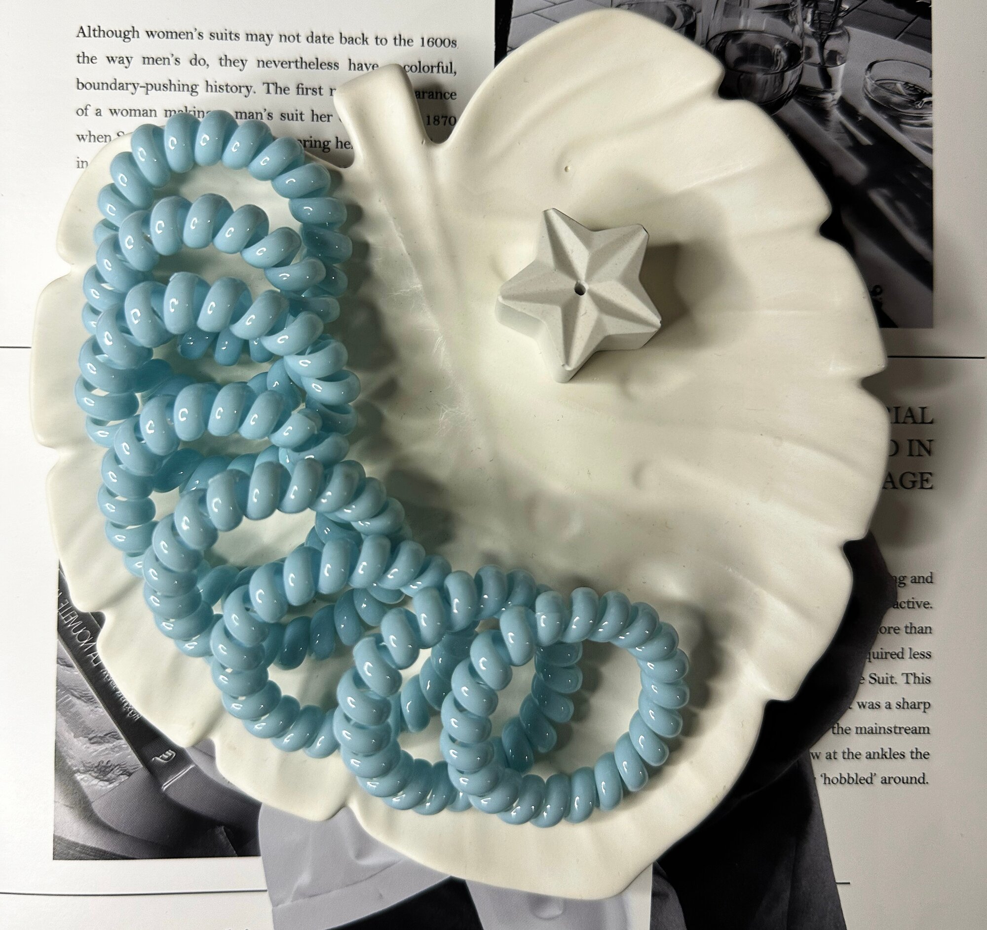 Набор резинок для волос "Пружинки", глянцевые, диаметр 3см, голубые, 8шт