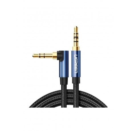 Кабель UGREEN AV112 (60179) 3.5mm Male to 3.5mm Male Angled Cable угловой-прямой. 1м. черный