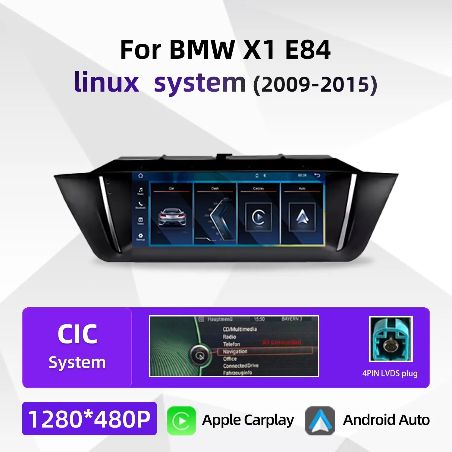 Обновленный автомобильный мультимедийный плеер для BMW X1 E84 2009 2015 CIC System Linux CIC RVC