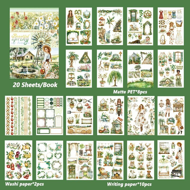 20 Листов Большого Размера Из Гофрированного Картона, Наклейки В Книжном Стиле, Водонепроницаемый Двойной Материал Для Дома