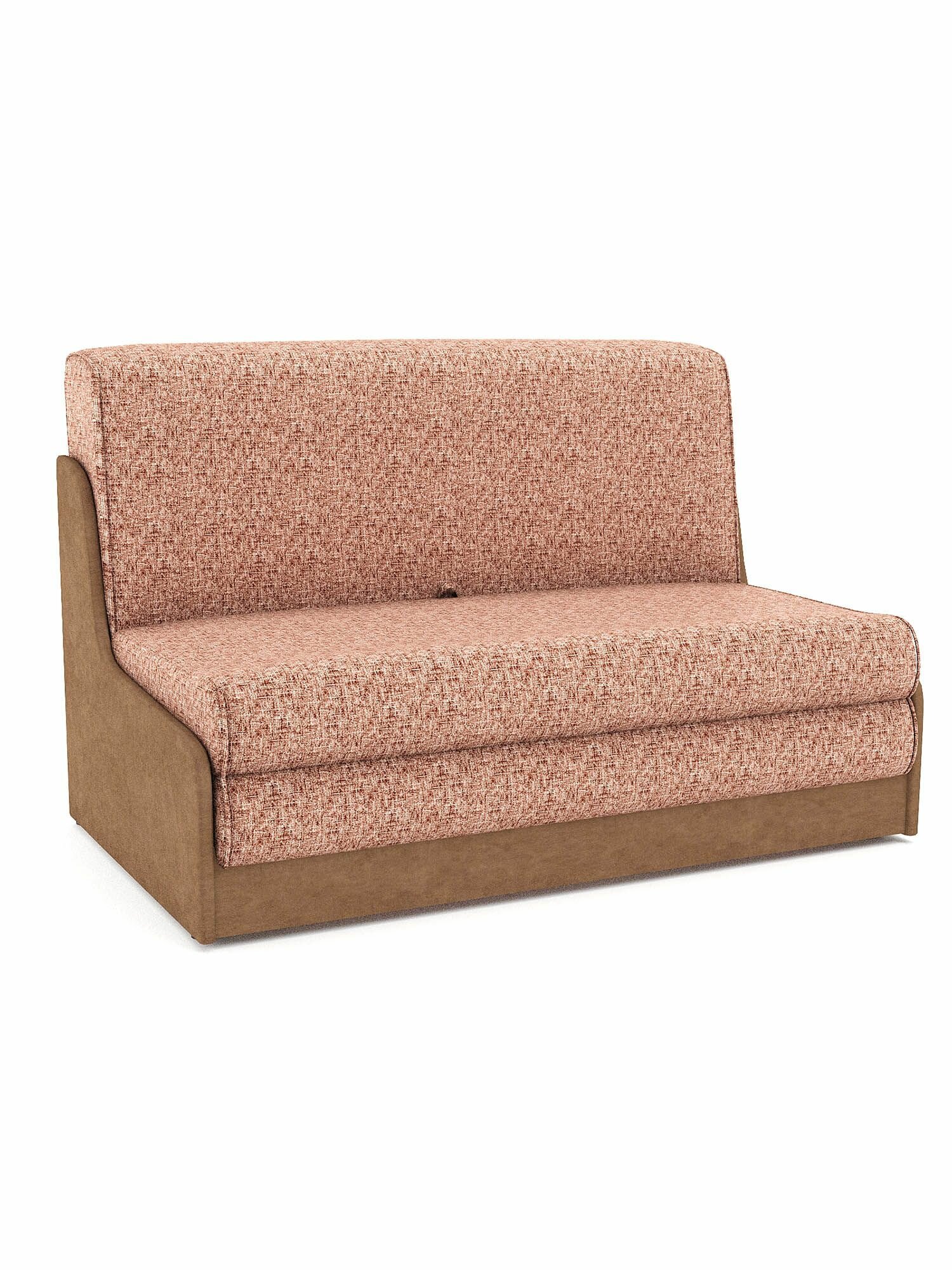 Диван раскладной двуспальный 140 см, без подлокотников, флок коричневое комбо 70+88 / олбп