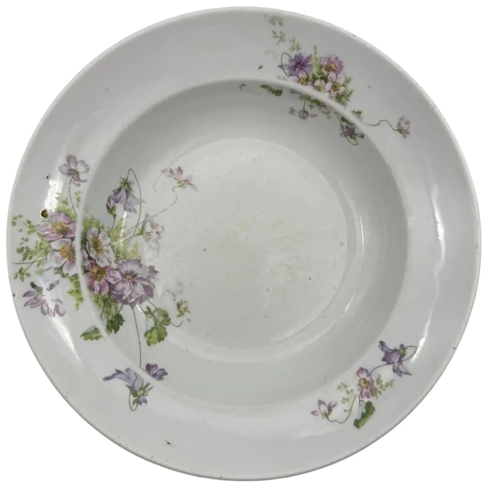 Тарелка "Букет луговой", глубокая, 23.5 см, 1920-1930 гг, СССР