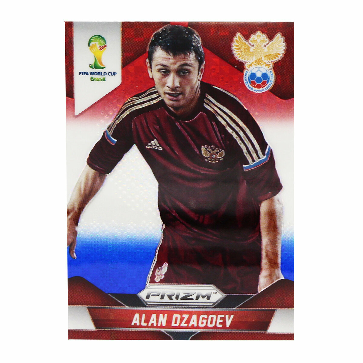 Коллекционная карточка Panini Prizm FIFA World Cup 2014: #167 Алан Дзагоев - Red White Blue Plaid