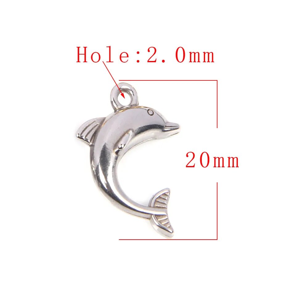 XHN 5 шт. кулоны из нержавеющей стали дельфины золотого цвета для рукоделия DZ-128 Steel