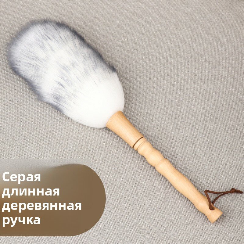 Щетка из овечьей шерсти с деревянной ручкой для пианино, мебели и техники, серый