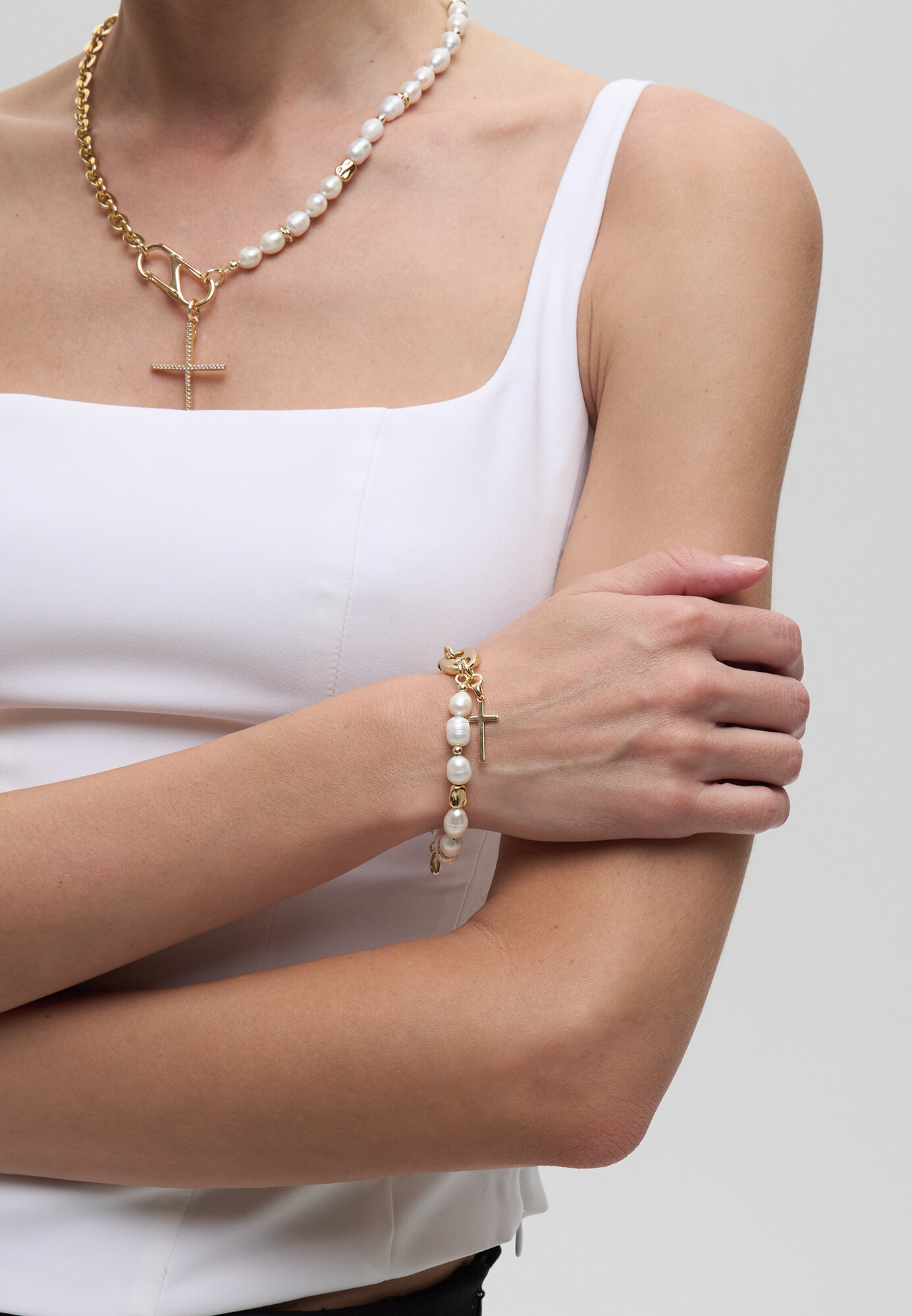 Браслет-цепочка, жемчуг культивированный